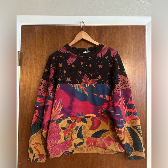 FARM Rio | Sweaters | Farm Rio Oversized Mixed Prints Sweatshirt | Poshmark